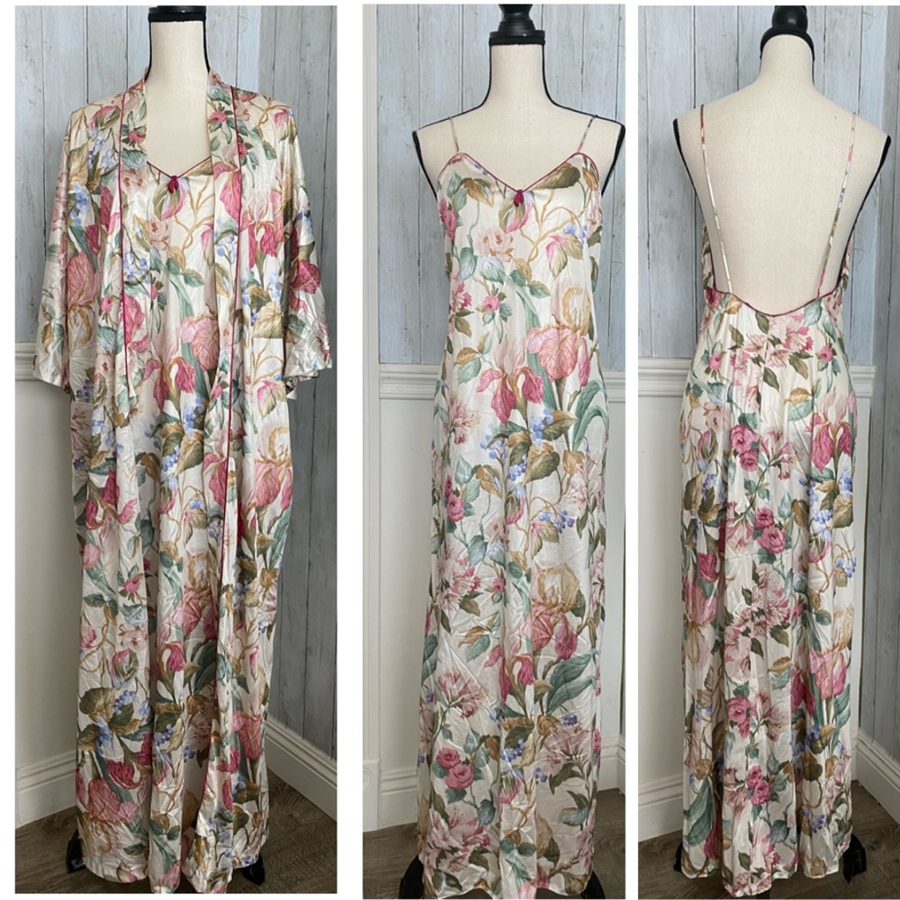 Vintage Val Mode Nightgown Robe Set - Gem